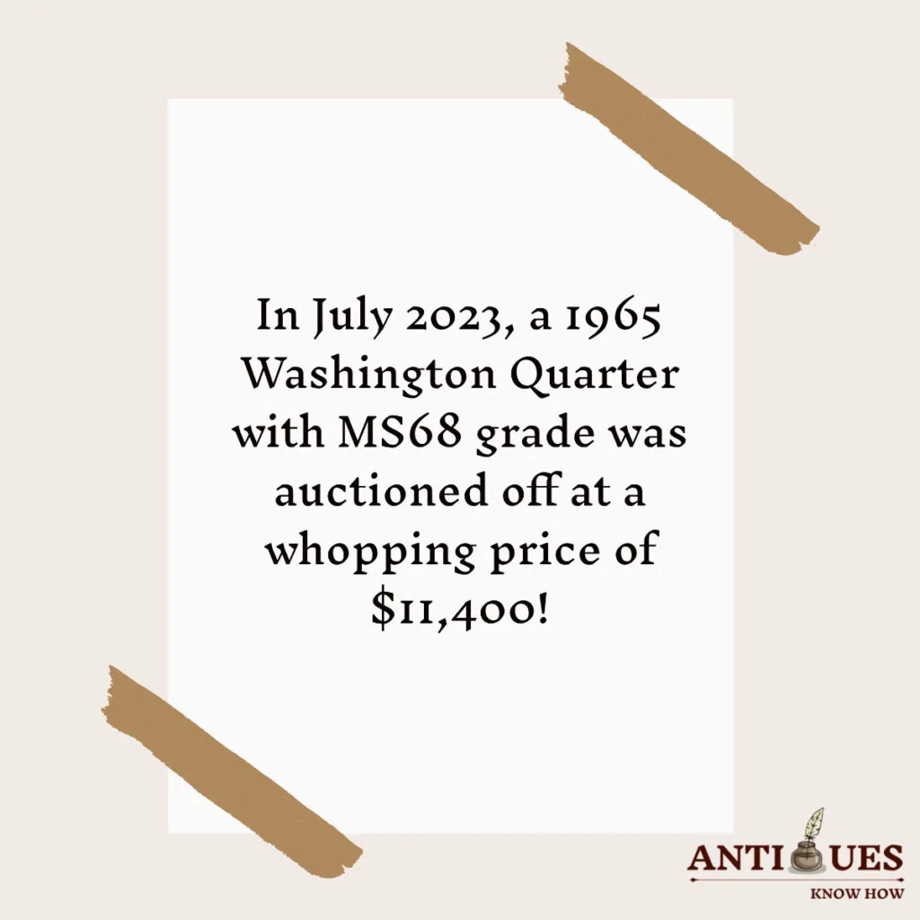 1965 Washington Quarter Value (SMS, Coin Errors & Mint Marks)