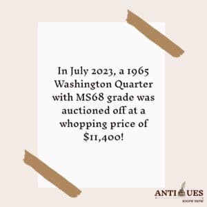 1965 Washington Quarter Value (SMS, Coin Errors & Mint Marks)
