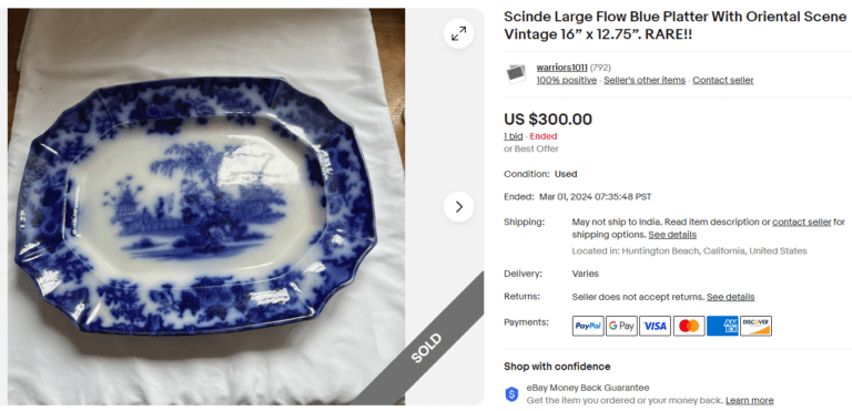 Flow Blue China: Patterns, Identification & Value Guide