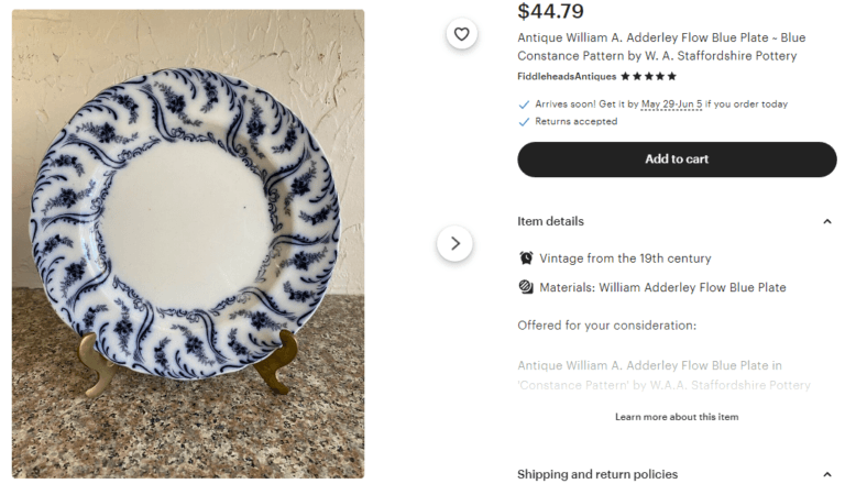 Flow Blue China: Patterns, Identification & Value Guide