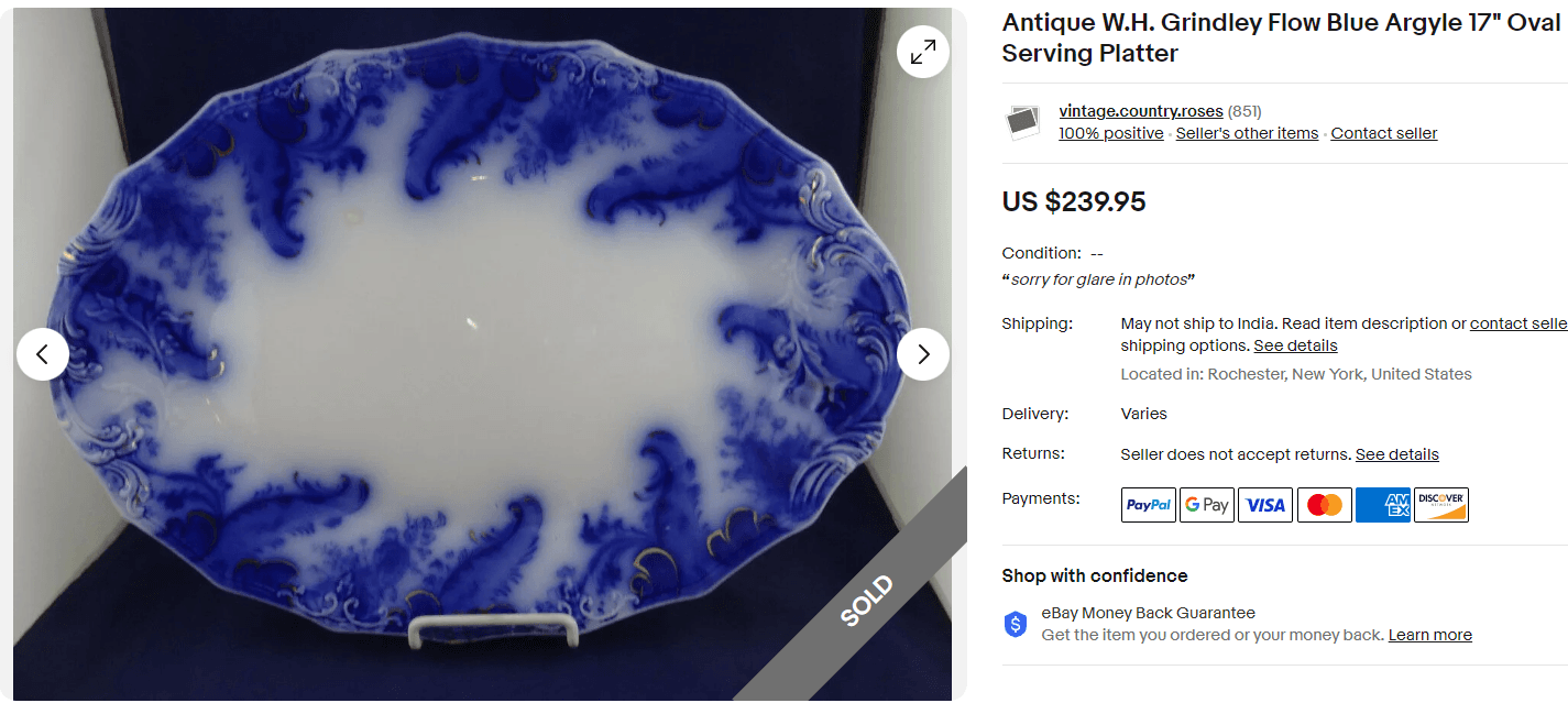 Flow Blue China: Patterns, Identification & Value Guide