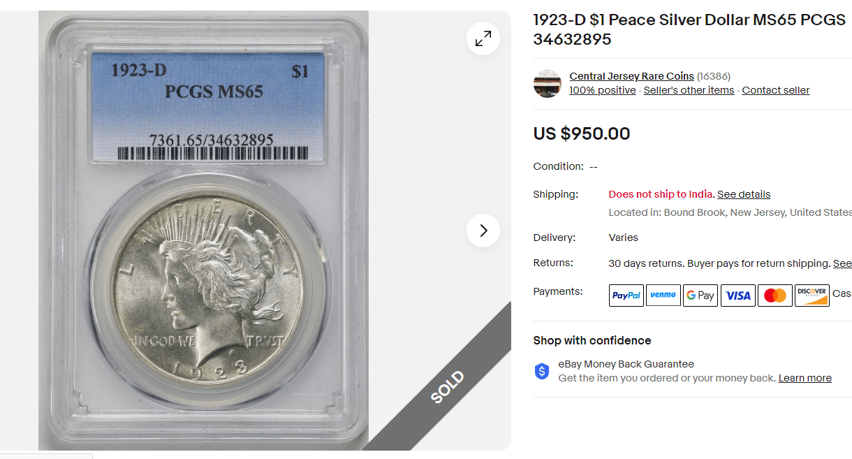 1923 Peace Silver Dollar Value (VAMs, Errors & More)