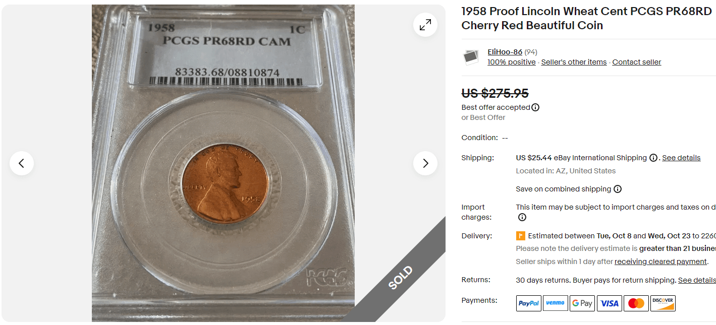 1958 Lincoln Wheat Penny (Errors, D & No Mint Mark Value)