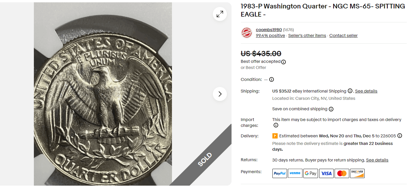 1983 Washington Quarter Value (Mint Marks, Proofs & Errors)