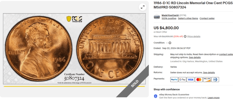 1986 Lincoln Penny Value (D, S, No Mint Mark & Mint Errors)