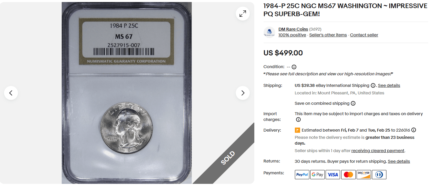 1984 Washington Quarter Value (Errors, & P, D, S Mint Mark Worth)