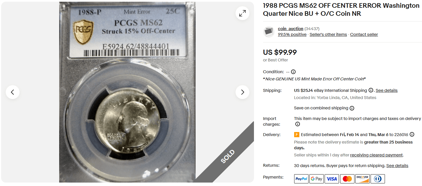 1988 Washington Quarter Value (P, D, S Mint Mark & Errors Worth)